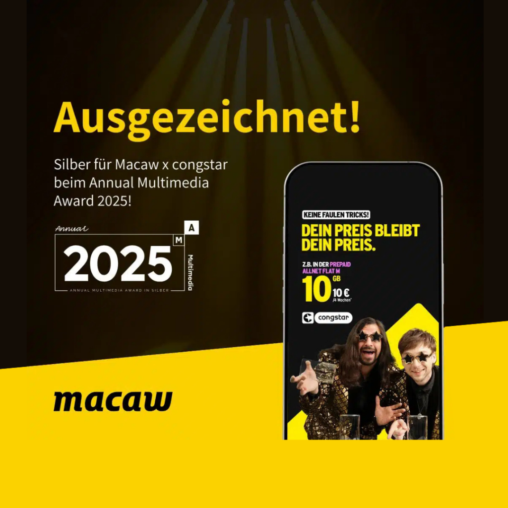 Macaw in der Hall-of-Fame: Silber beim Annual Multimedia Award 2025 - Macaw.de